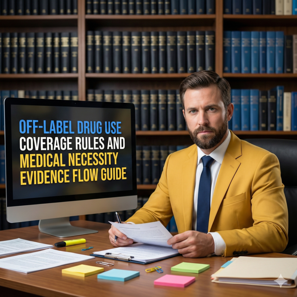 Off-label Drug Use Coverage Rules and Medical Necessity Evidence Flow Guide