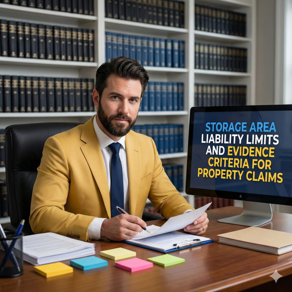 Storage area liability limits and evidence criteria for property claims