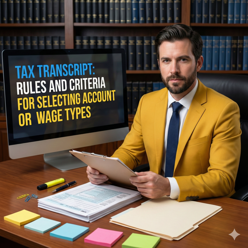 Tax Transcript: Rules and Criteria for Selecting Account or Wage Types