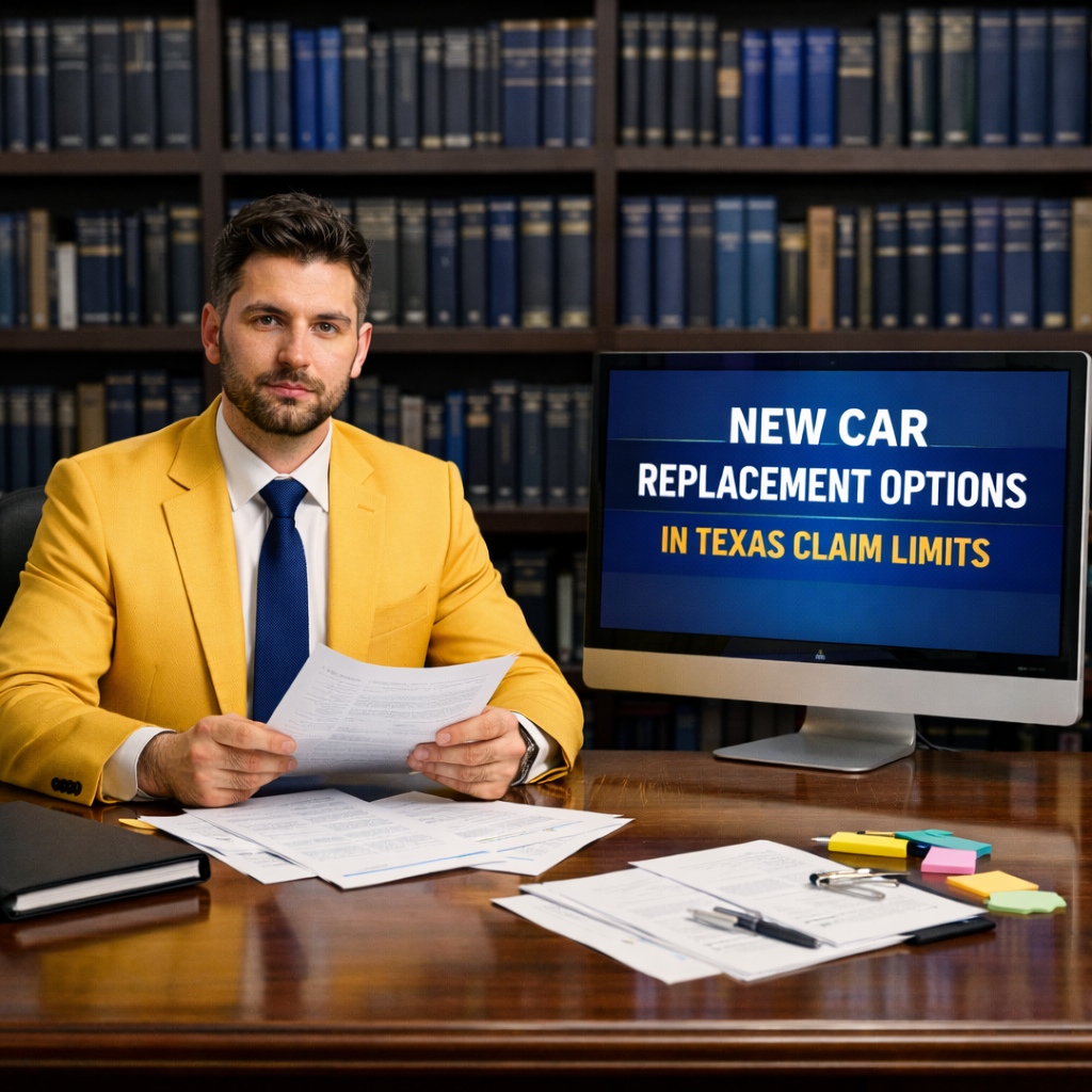 New car replacement options in Texas claim limits
