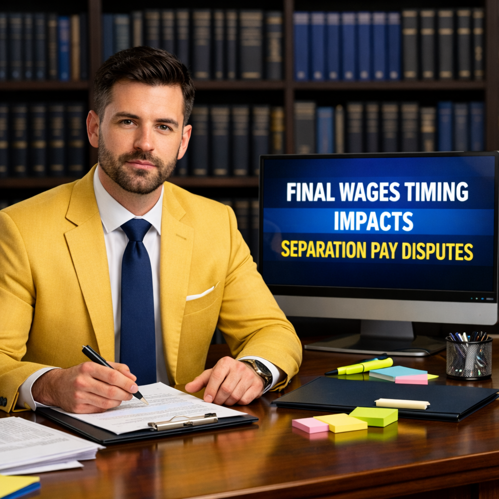 Final wages timing impacts separation pay disputes