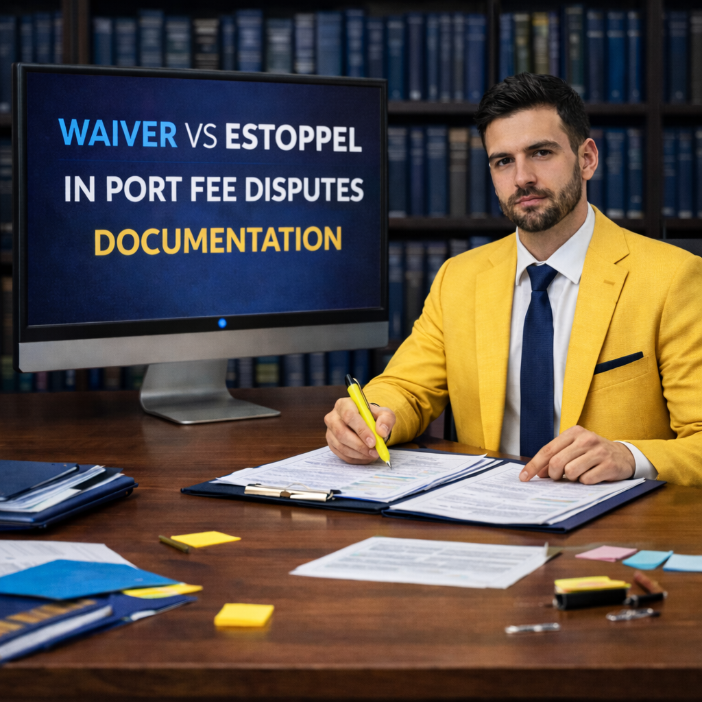Waiver vs estoppel in port fee disputes documentation