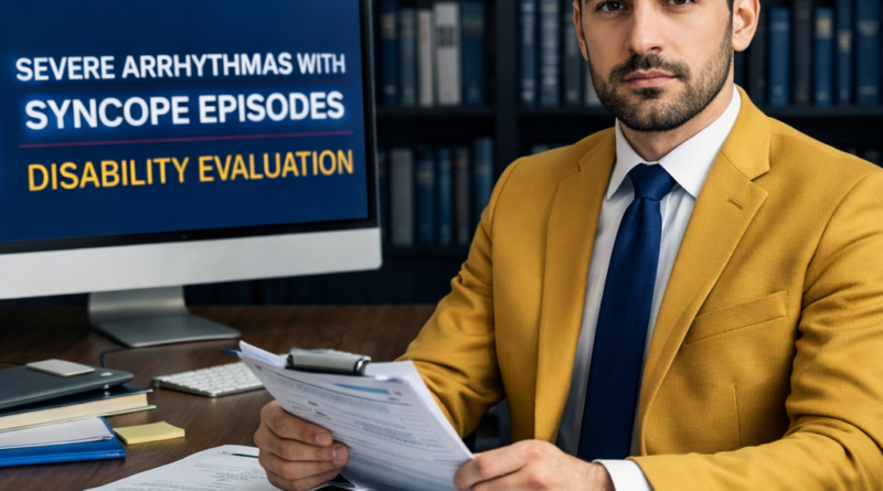 Severe arrhythmias with syncope episodes disability evaluation