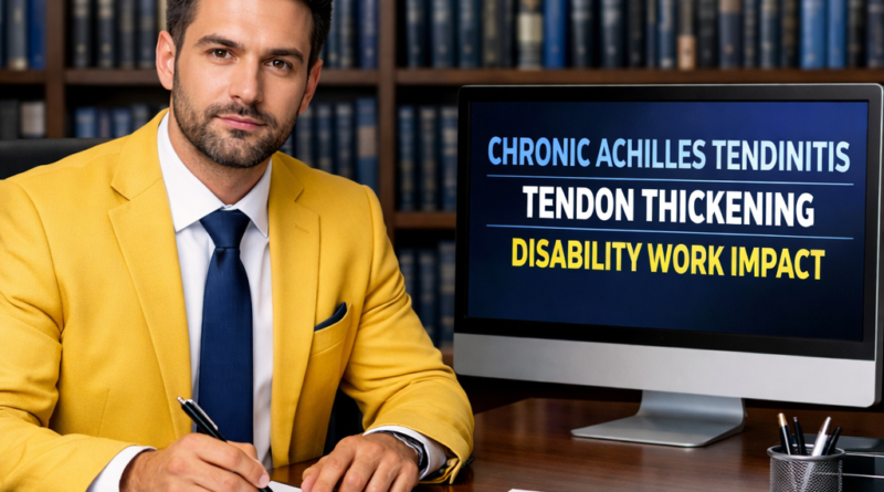 Chronic Achilles tendinitis tendon thickening disability work impact