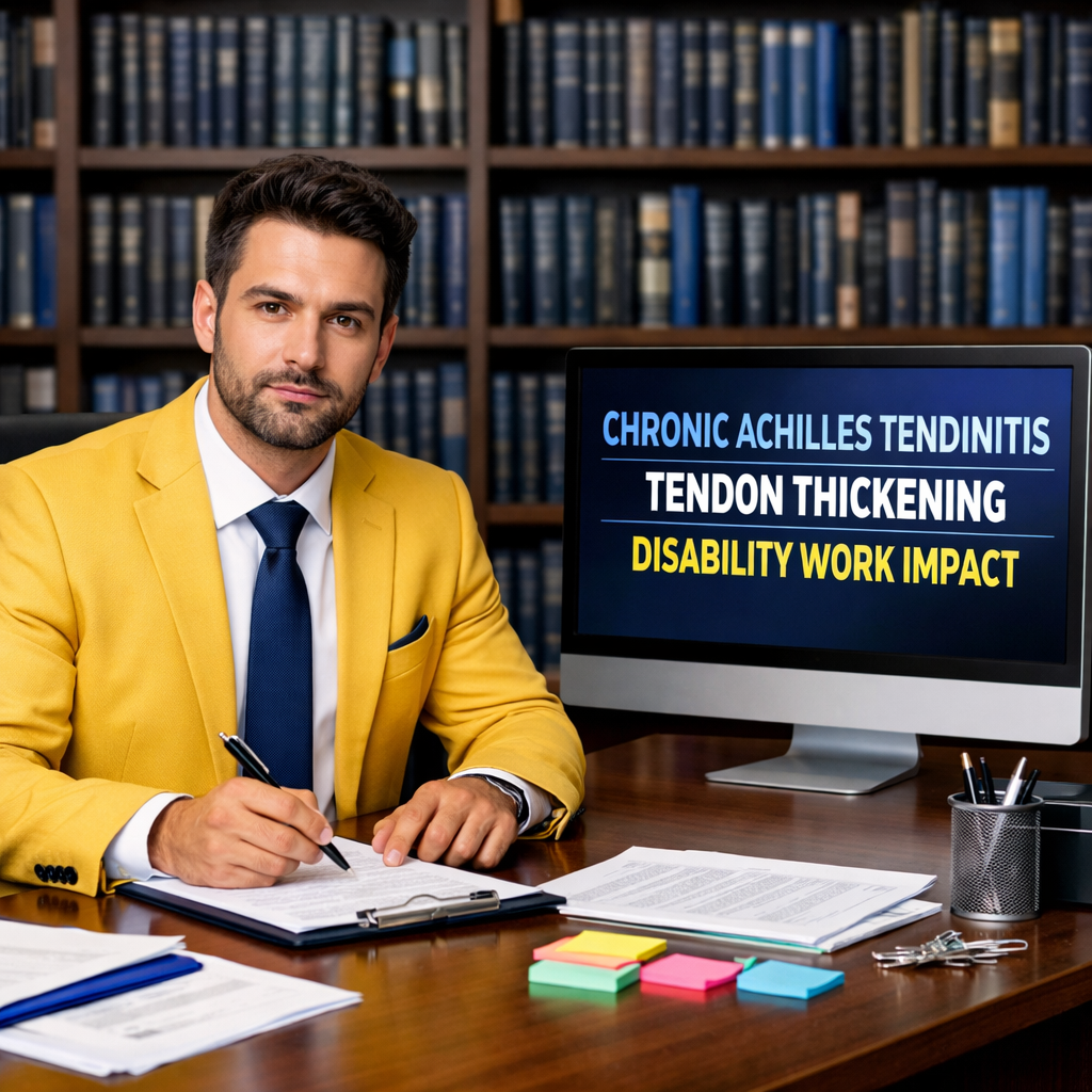 Chronic Achilles tendinitis tendon thickening disability work impact
