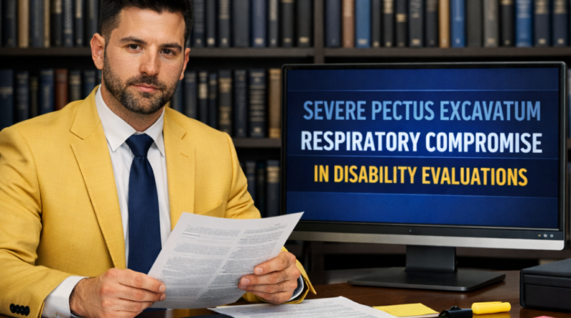 Severe pectus excavatum respiratory compromise in disability evaluations